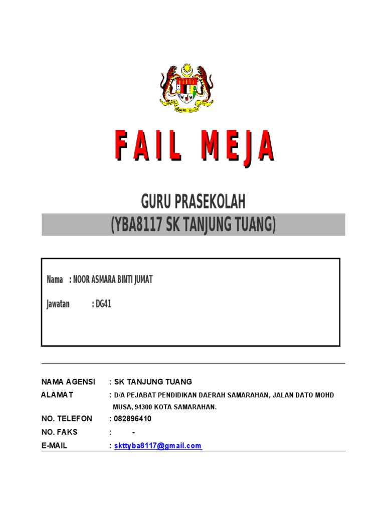 Fail Meja Guru Prasekolah | PDF