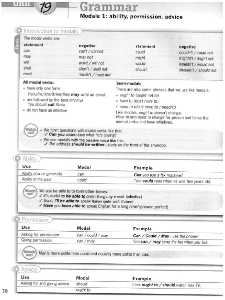 Modals Ability Permission Advice | PDF | Foreign Language Studies