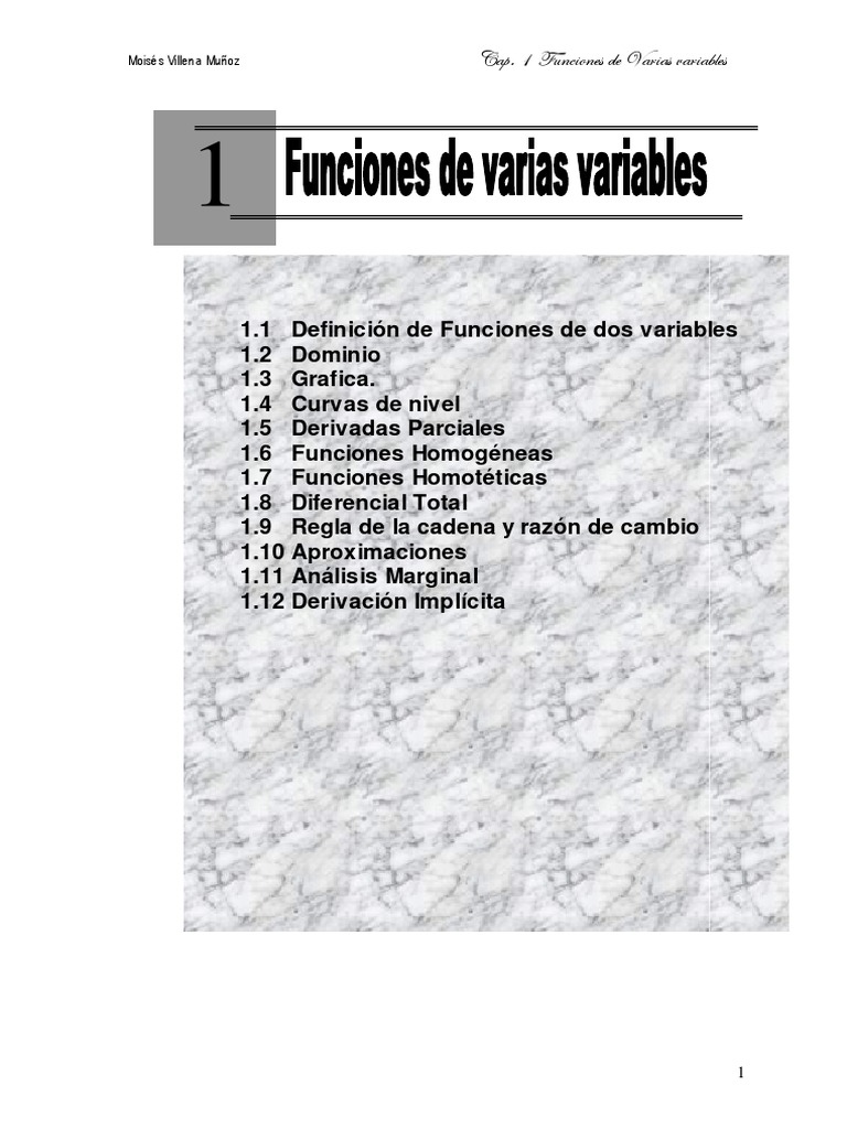 Funciones de Varias Variable | PDF | Curva | Función (Matemáticas)