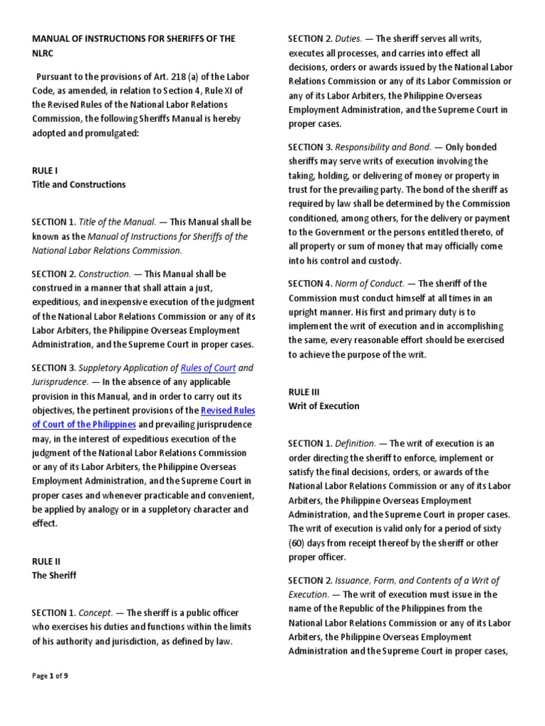 2012 Sheriff's Manual On Execution of Judgement | PDF | Sheriffs In The ...