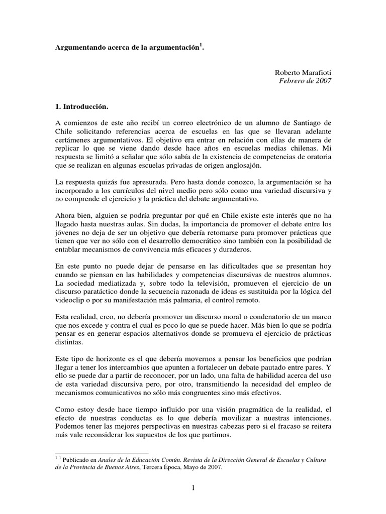 Marafioti, Roberto - Argumentando Acerca de La Argumentación | PDF | Retórica | Certeza
