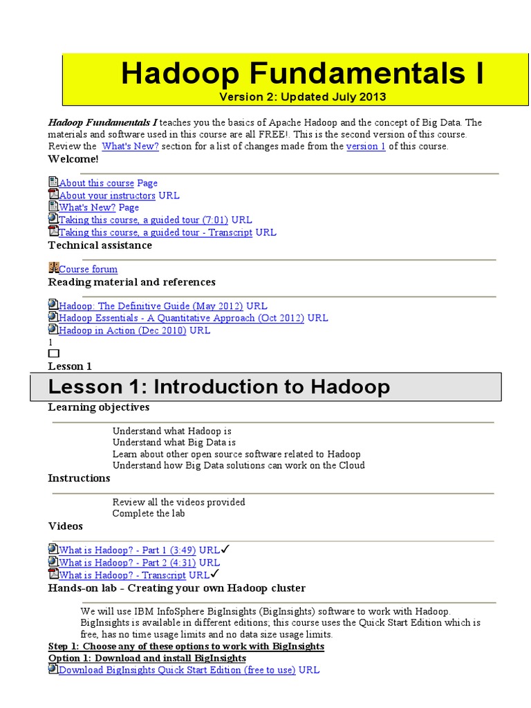 Notes For Big Data | PDF | Apache Hadoop | Java (Programming Language)