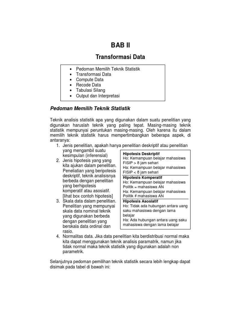 2 Transformasi Data Spss | PDF