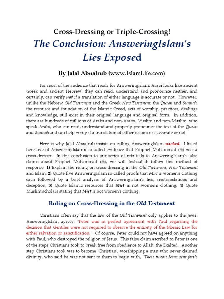 Cross-Dressing or Crossing, The Conclusion | PDF | Paul The Apostle ...