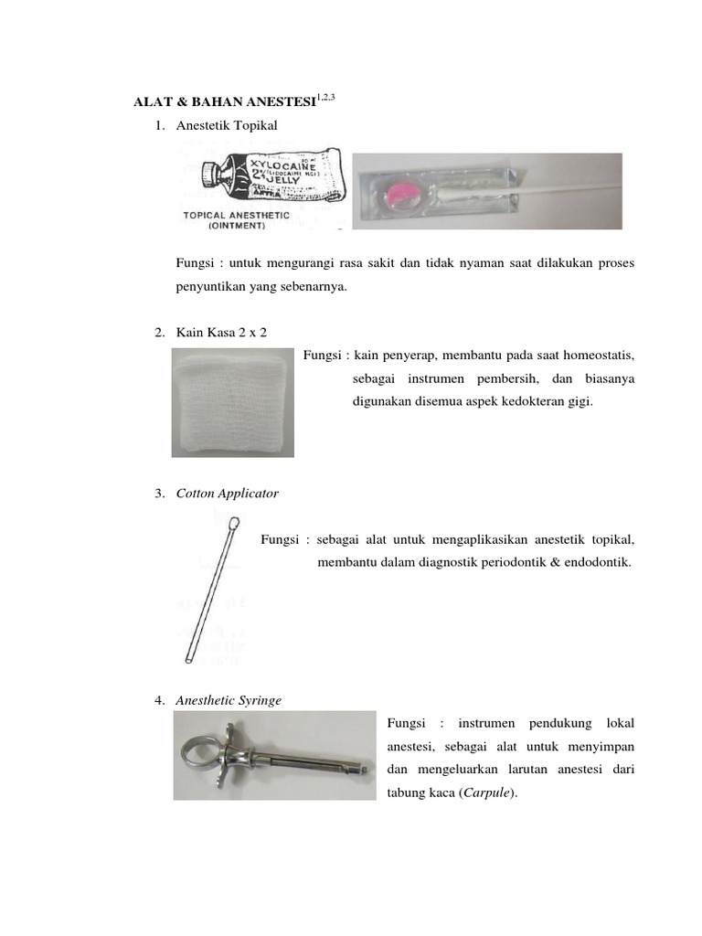 Alat Dan Bahan Anestesi | PDF