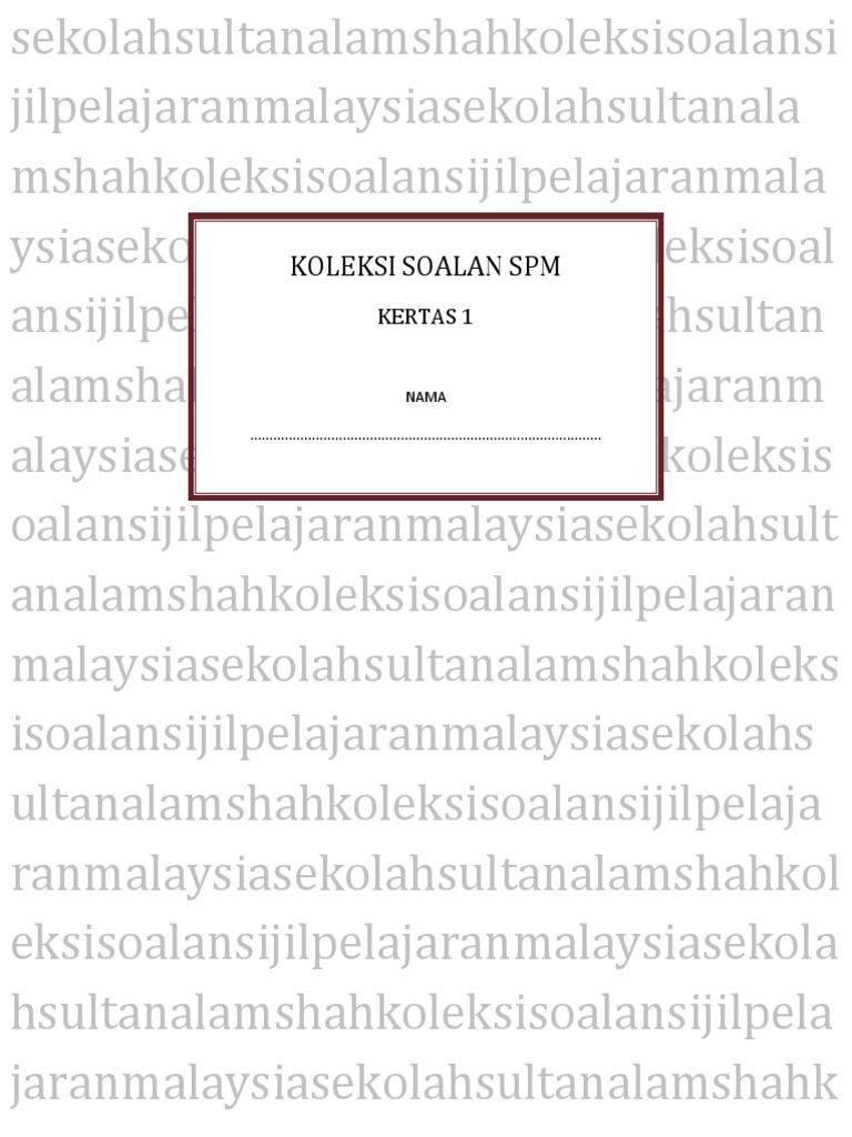 Soalan SPM Paper 1 | PDF | Mean | Probability Distribution
