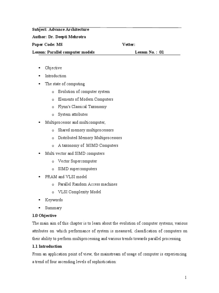 Advanced Computer Architecture Pdf Parallel Computing Central Processing Unit 6693