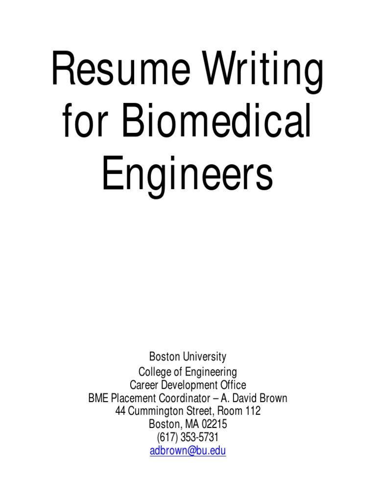 Biomedical Engineering Resume Sample | PDF | Résumé | Biomedical ...
