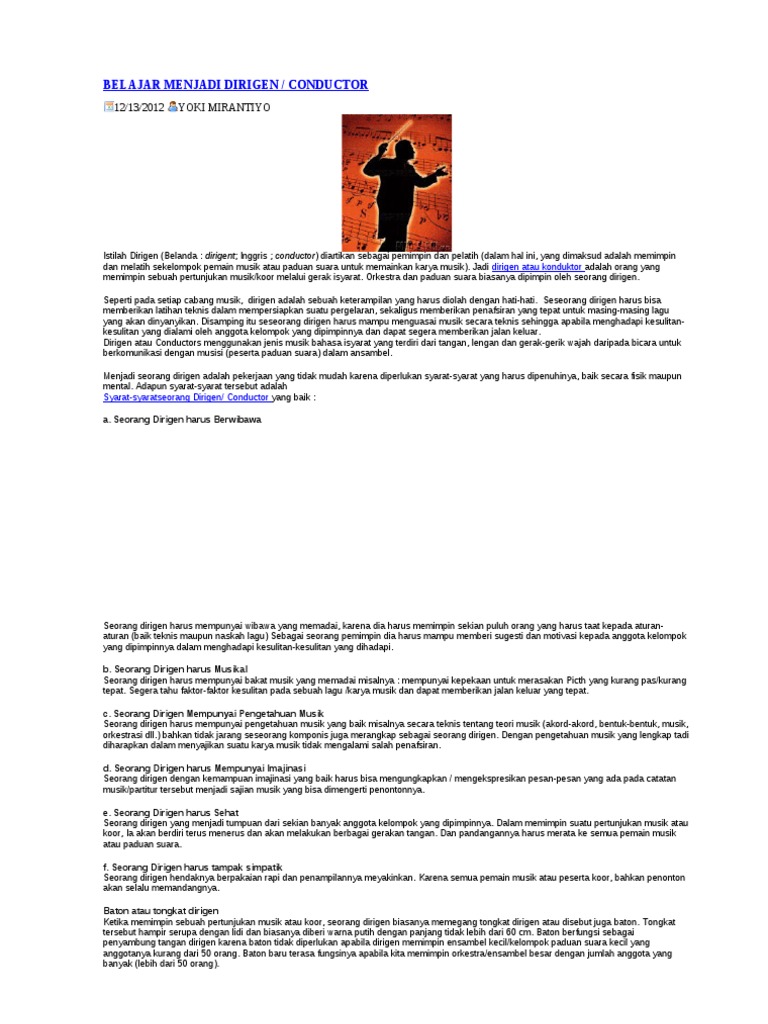 Panduan Menjadi Dirigen Profesional | PDF