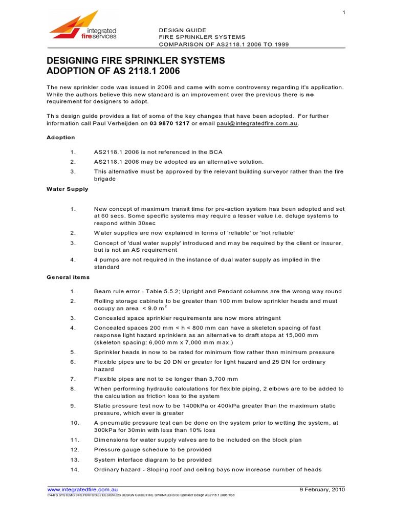 33 Sprinkler Design AS2118.1 2006 | PDF | Fire Sprinkler System | Gas ...