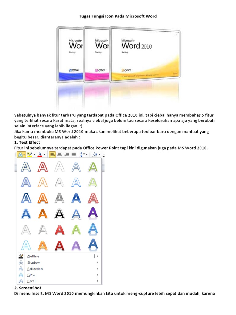 Fungsi Icon Pada Microsoft Word | PDF