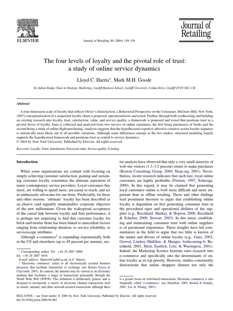 Four Levels of Loyalty | PDF | Survey Methodology | Trust (Emotion)