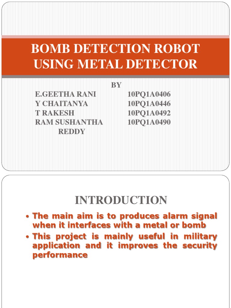 Bomb Detection Robot Using Metal Detector | PDF