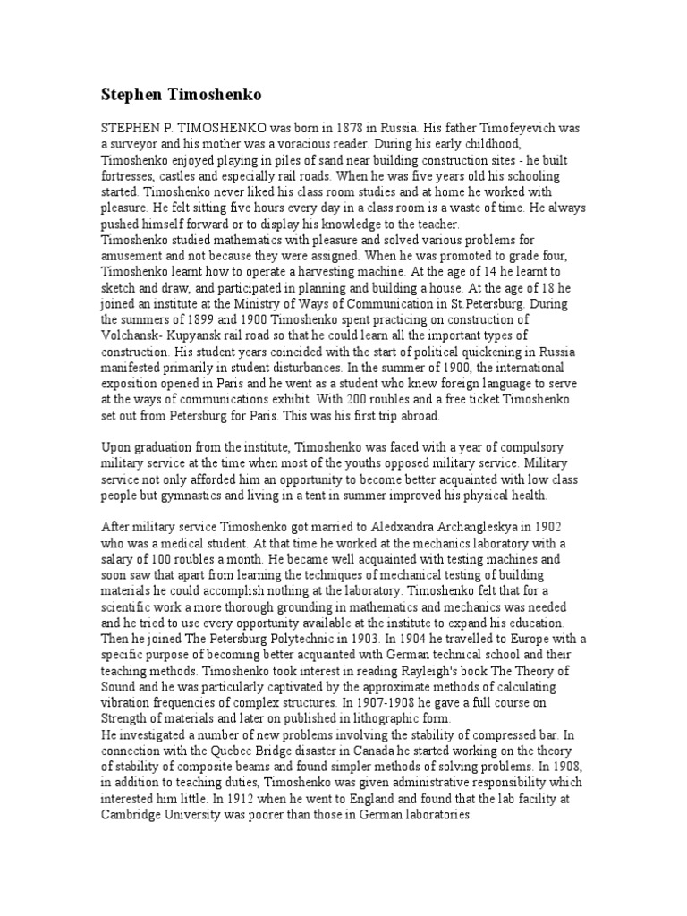 Stephen Timoshenko | PDF