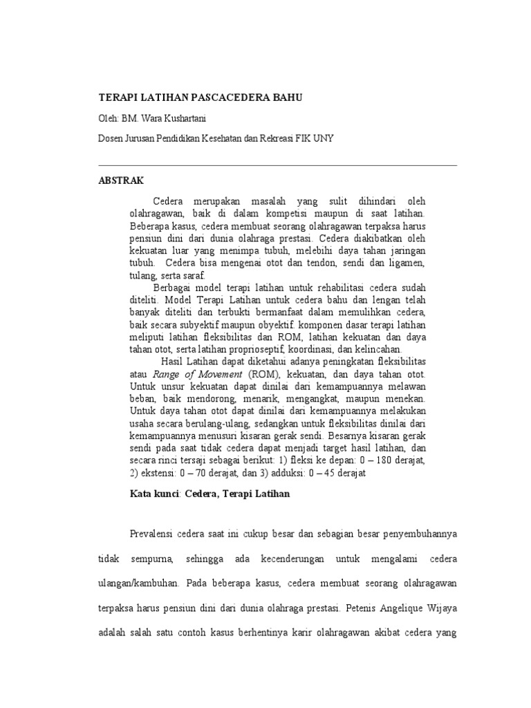 Terapi Cedera Bahu | PDF