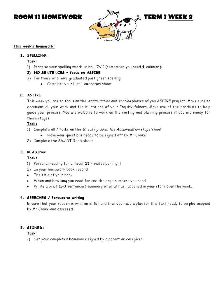 Homework - Term 3 - Week 8 (2013) | PDF