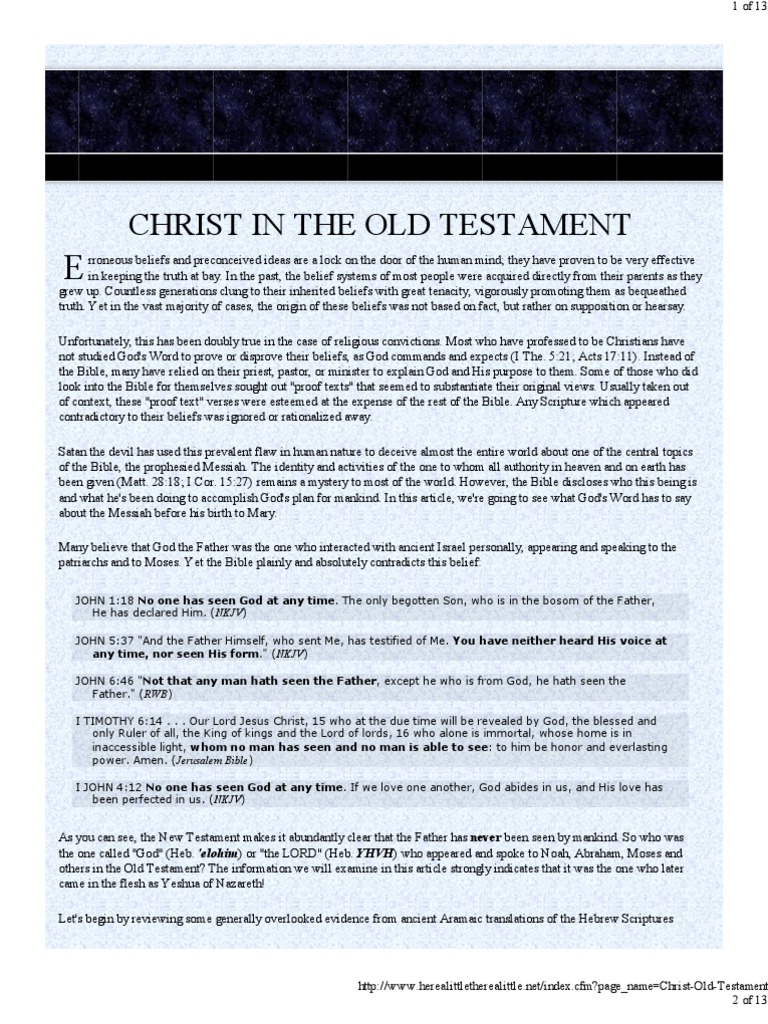 Christ in The Old Testament | PDF | Jacob | Book Of Exodus