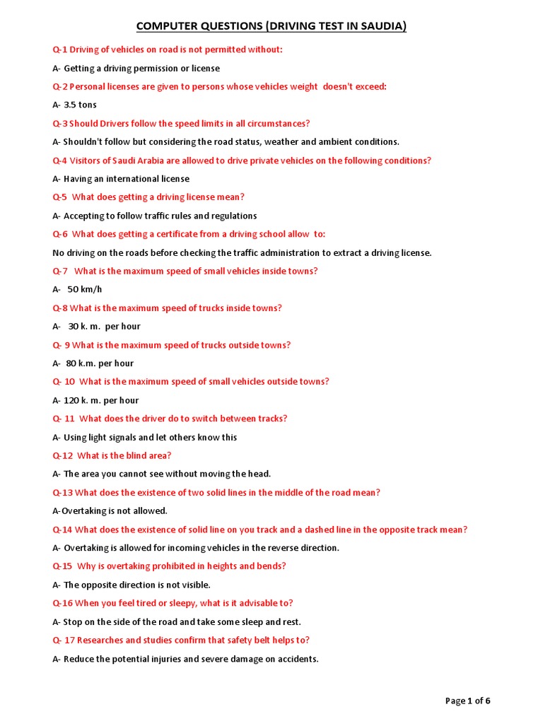 Key Traffic Rules and Regulations for Driving in Saudi Arabia: A ...