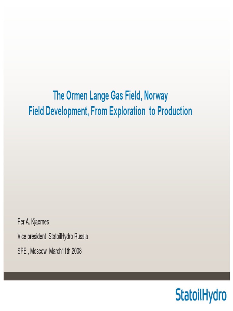 Ormen Lange Dev | PDF | Petroleum Reservoir | Subsea (Technology)