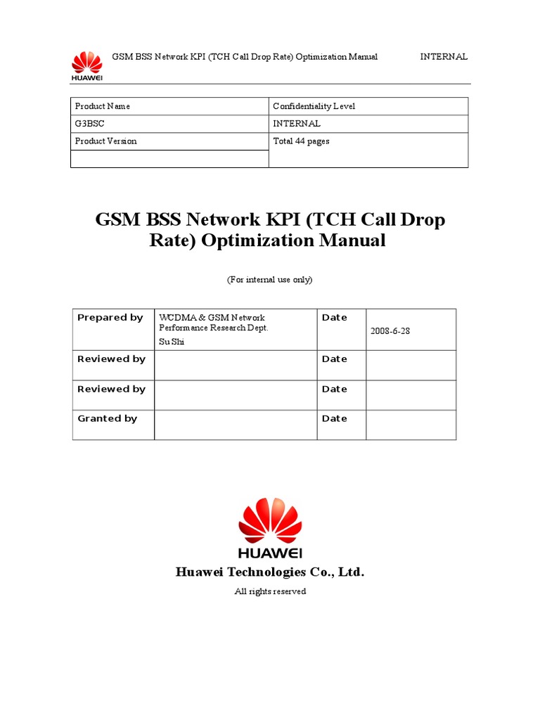 04 GSM BSS Network KPI (TCH Call Drop Rate) Optimization Manual | PDF | Electromagnetic ...