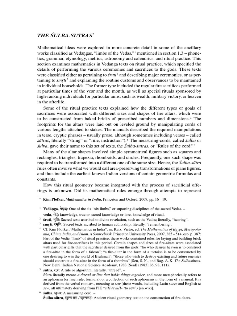 Sulba Sutras | PDF | Sutra | Vedas