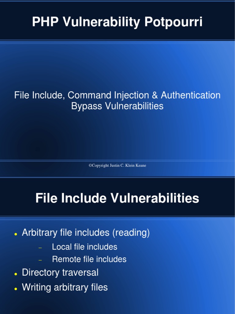 Code Inject File Vuln Auth Bypass Pdf Php C Programming Language 