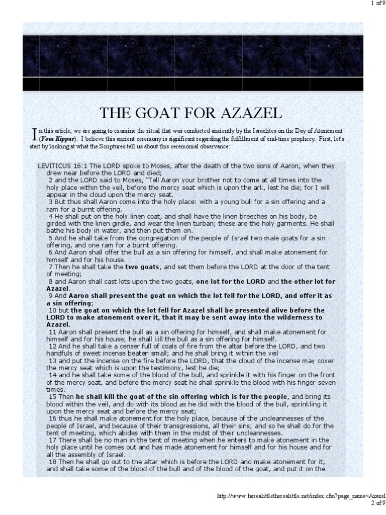The Goat For Azazel | PDF | Book Of Enoch | Bible Content