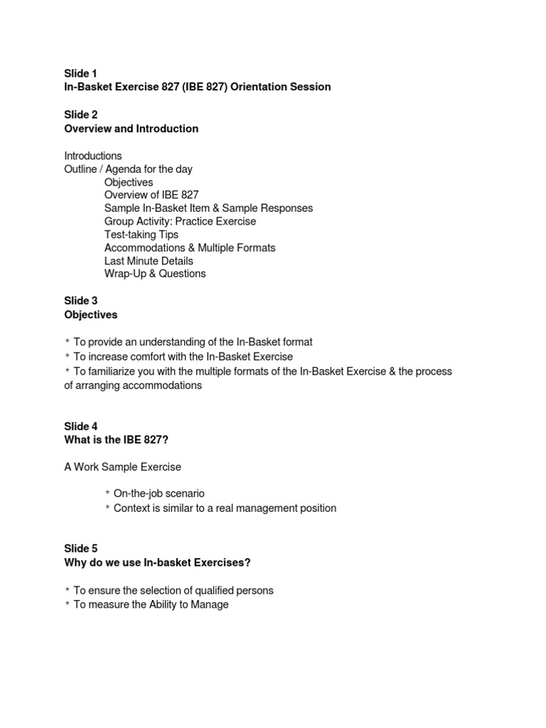 In-Basket Exercise Orientation Guide | PDF | Board Of Directors ...