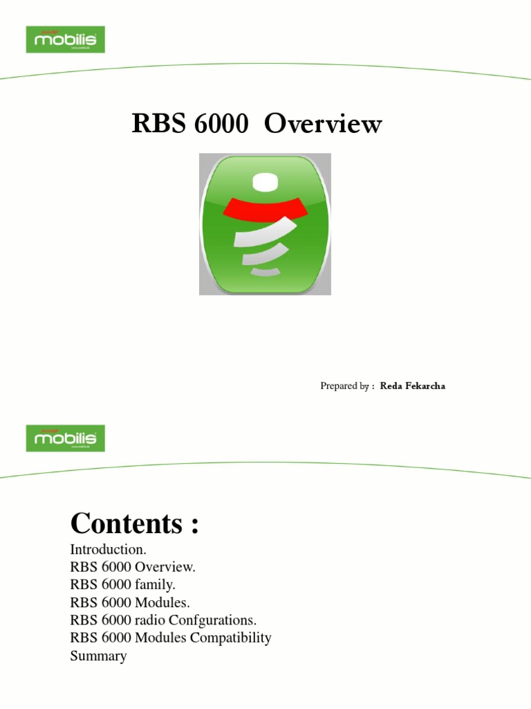 RBS 6000 Presentation | PDF | Lte (Telecommunication) | Ericsson