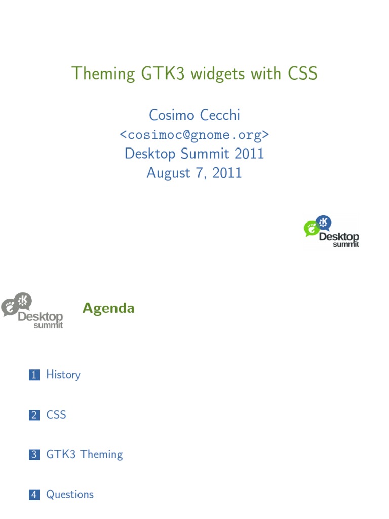 Theming Gtk3 Widgets With Css Pdf Widget Gui Cascading Style Sheets 8636