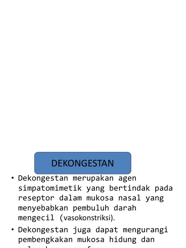 Jenis dan Mekanisme Kerja Dekongestan | PDF