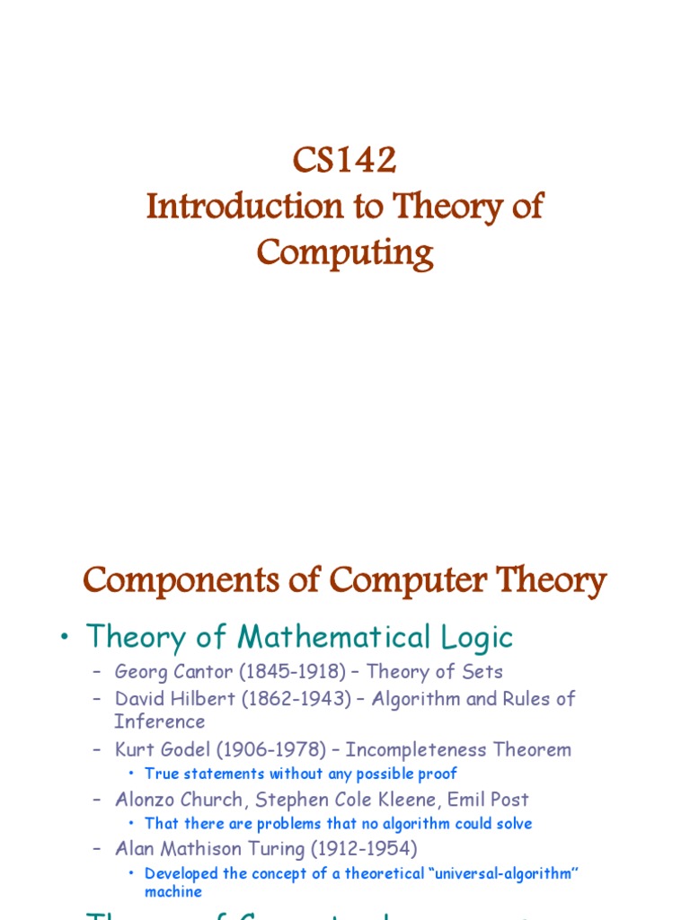 CS142 Introduction To Theory of Computing | PDF | Formalism (Deductive) | Applied Mathematics
