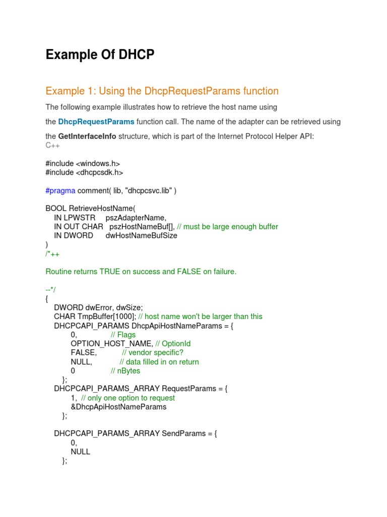 Examples of DHCP | PDF | Ip Address | Communications Protocols