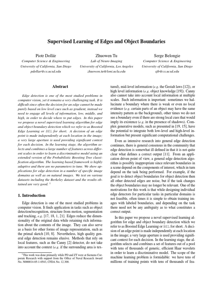 Cvpr06 Edge | PDF | Image Segmentation | Machine Learning