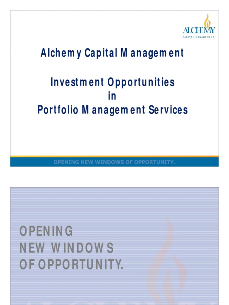 Alchemy Presentation | PDF | Investment Management | Investing