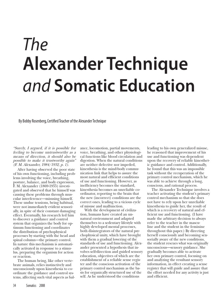 Recovering Natural Functioning Through Sensory Education: An Analysis ...