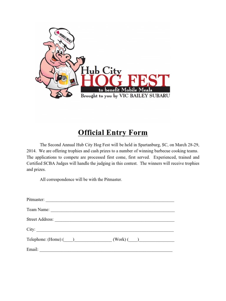 Official Entry Form 2014 | PDF | Barbecue | Government