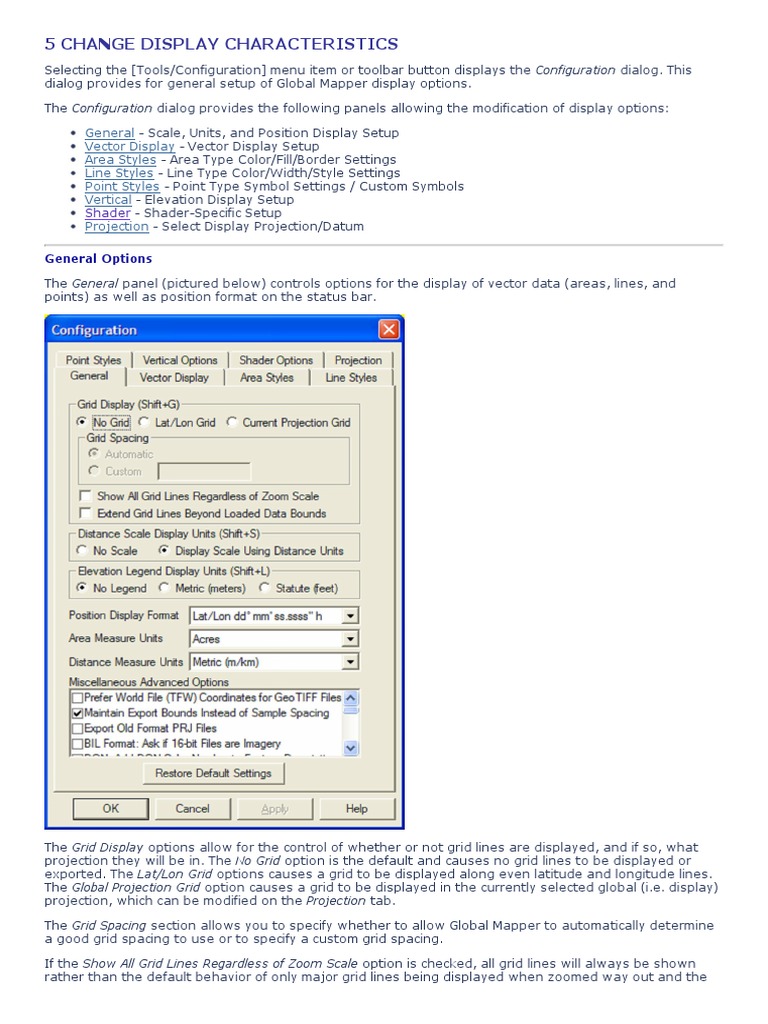 Global Mapper - User's Manual PDF | PDF | Shader | Latitude