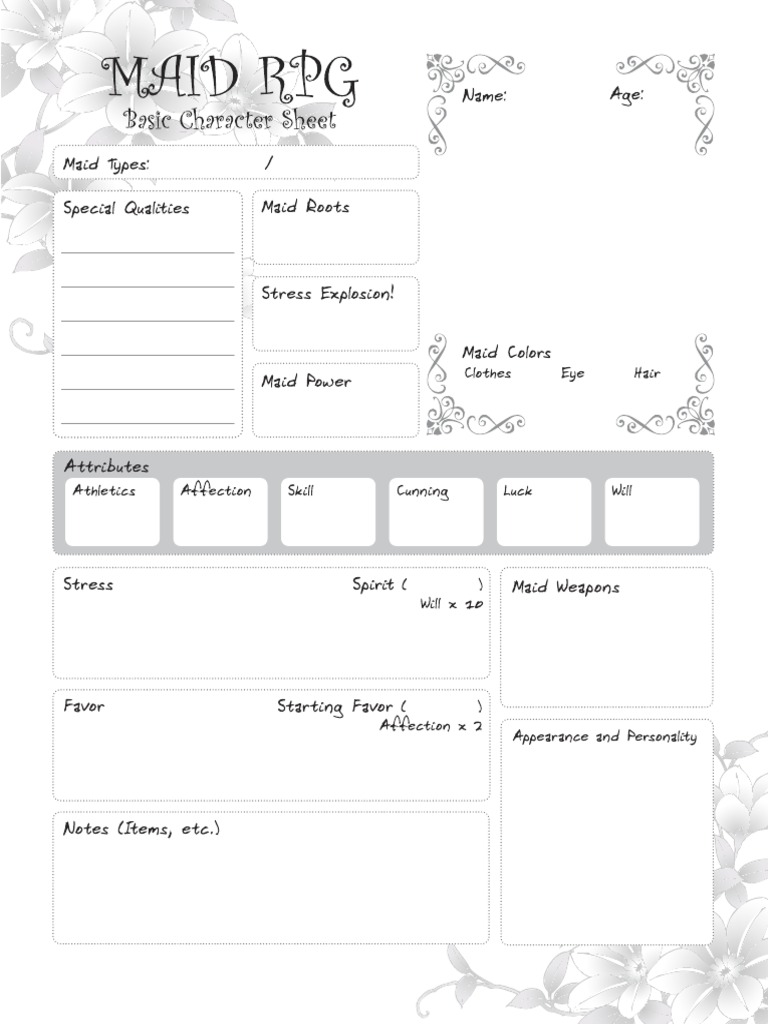 Basic Character Sheet | PDF