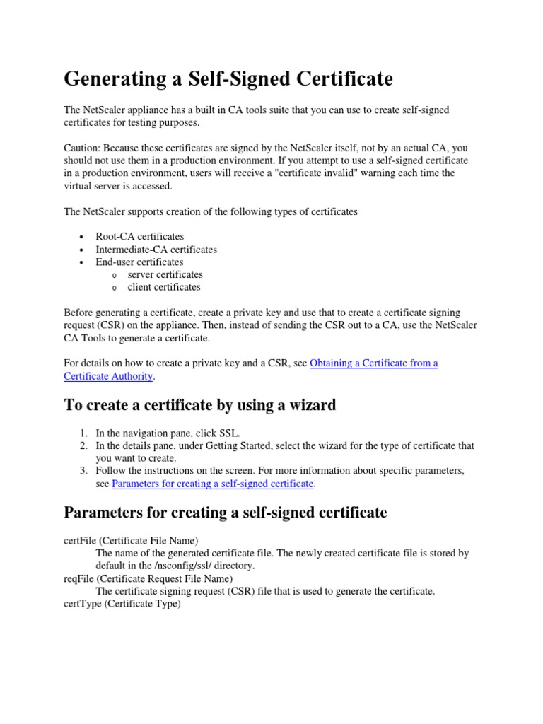 Generating A Self Sign Certificate Openssl | PDF | Public Key Certificate | Key (Cryptography)