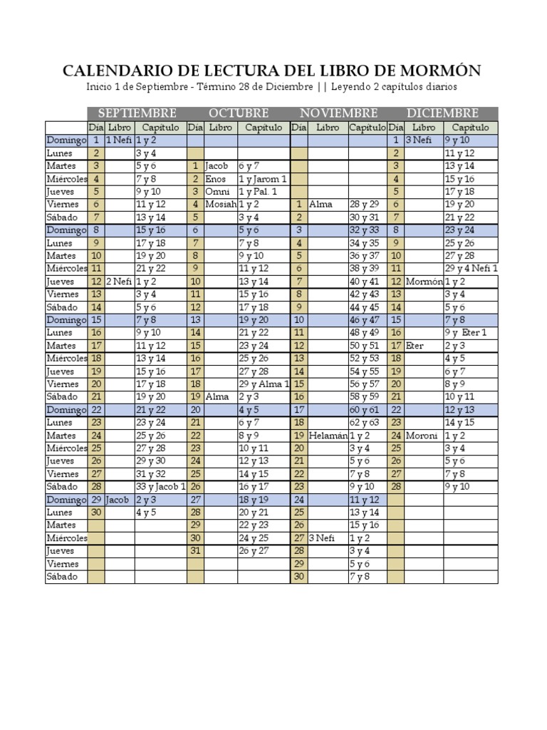 Calendario de Lectura | PDF