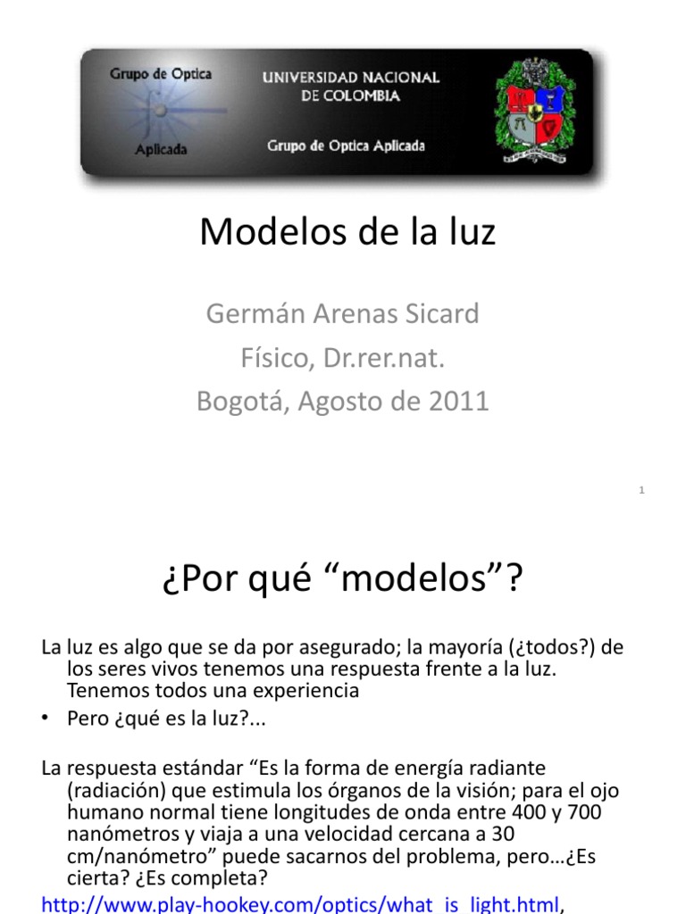 Modelos de La Luz | PDF | Ligero | Óptica