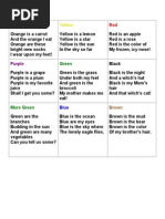 Color Word Songs for Kids | PDF