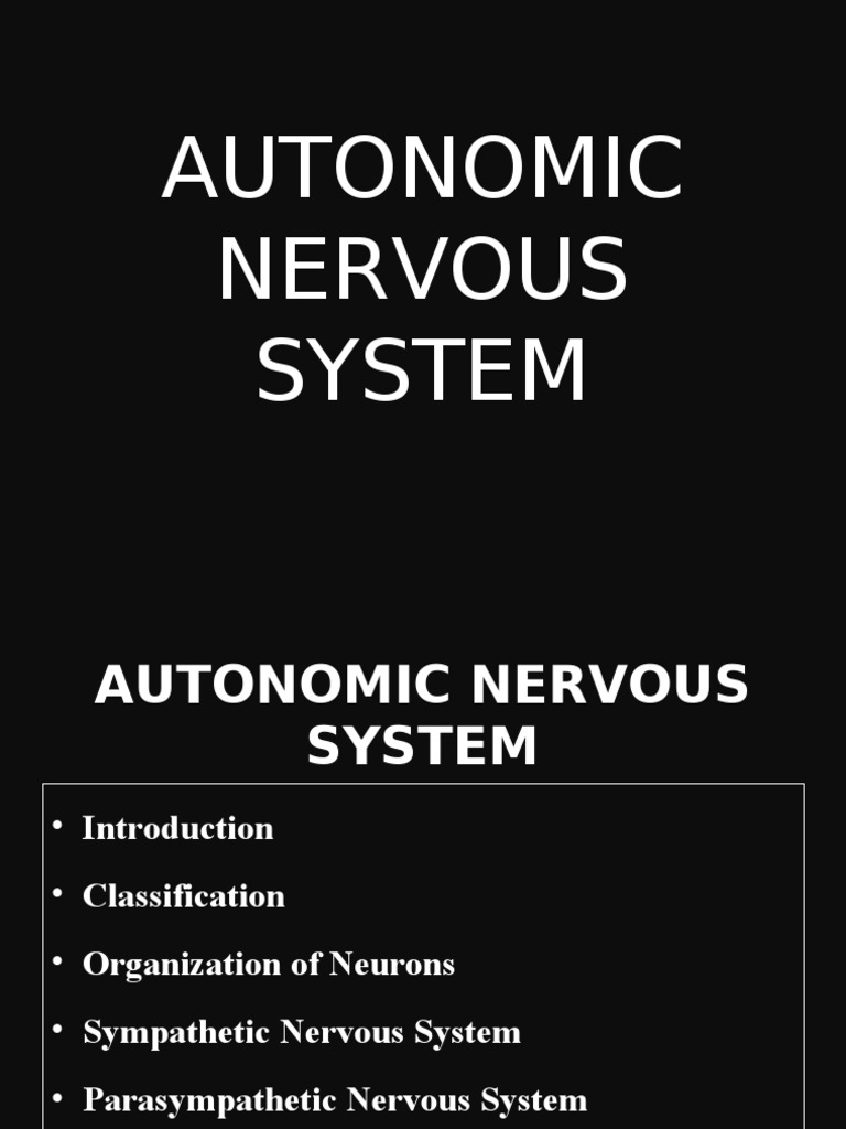 Autonomic Nervous System | PDF | Autonomic Nervous System | Nervous System