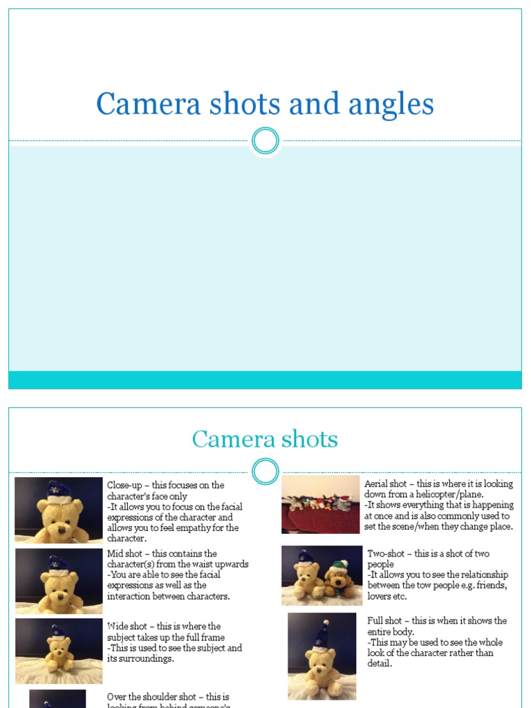 Camera Shots and Angles Guide | PDF