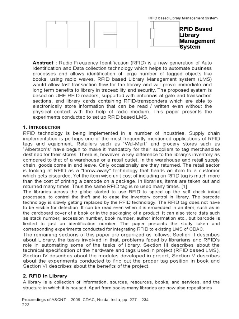 RFID Based Library Management System | PDF | Radio Frequency ...