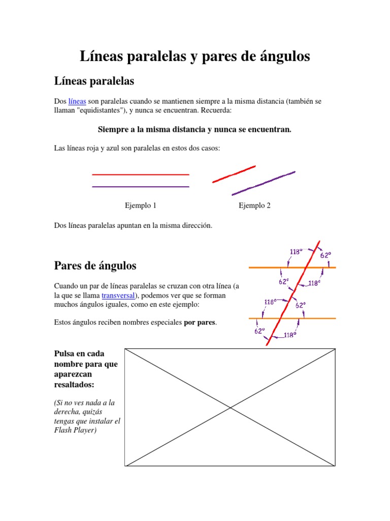 Líneas paralelas y pares de ángulos | Triangle | Rectangle