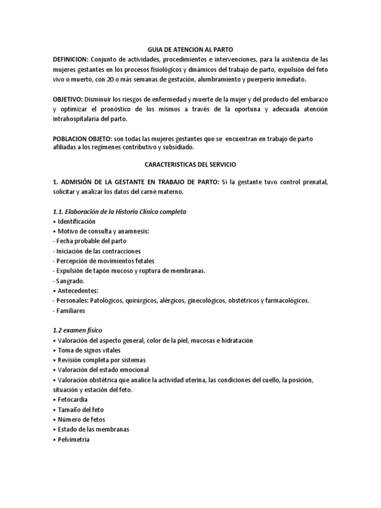 Guia de Atencion Al Parto | PDF | Parto | Periodo posparto