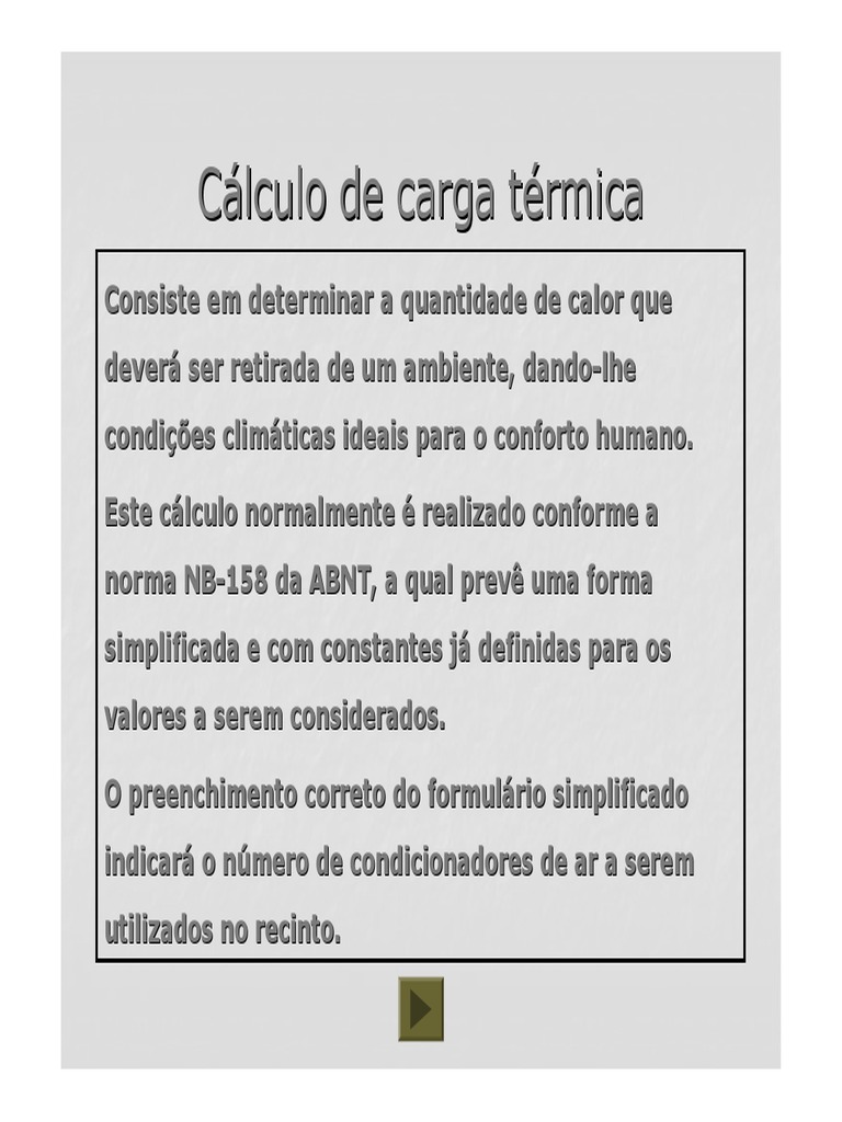 Cálculo de Carga Térmica Simplificado | PDF | Eletricidade | Potência ...