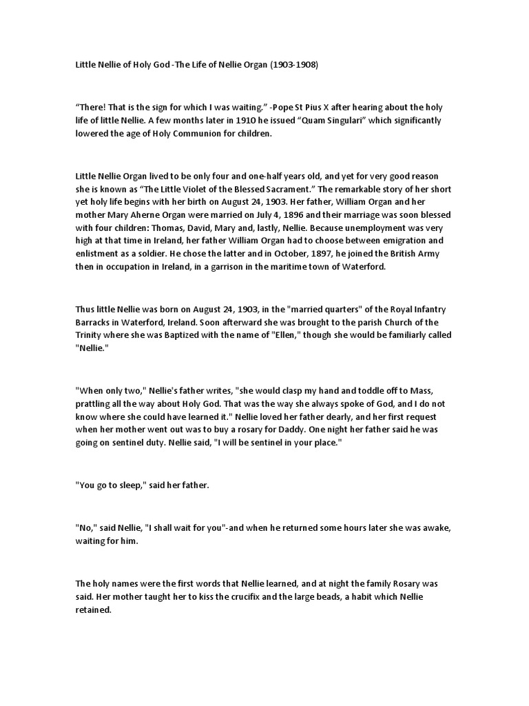 Little Nellie of Holy God | PDF | Rosary | Eucharist